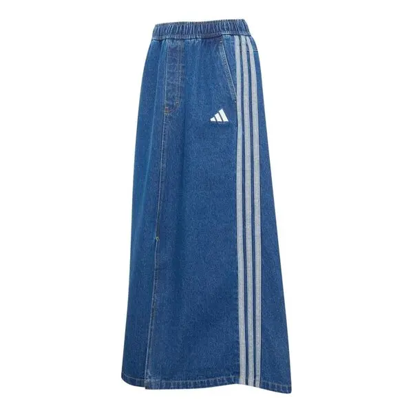 Adidas Stadium Washed Denim Loose Fit Skirt Asia Sizing - Preloved Ink