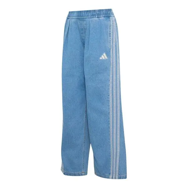 Adidas Stadium Washed Denim Loose Fit Pants Asia Sizing - Crystal Sky
