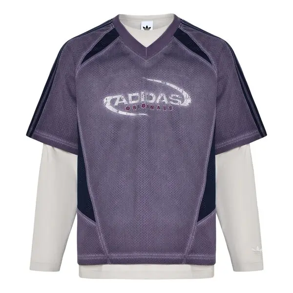 Adidas Street 2in1 T-shirt Ls Asia Sizing - Shadow Violet