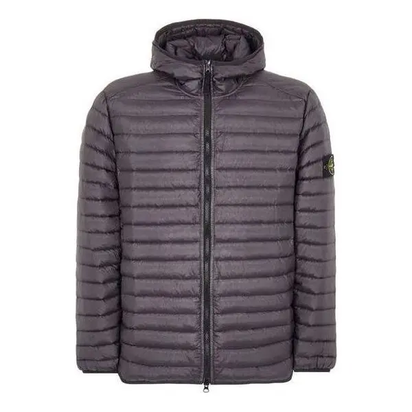 Stone Island Logo Patch Lightweight Hooded Down Jacket