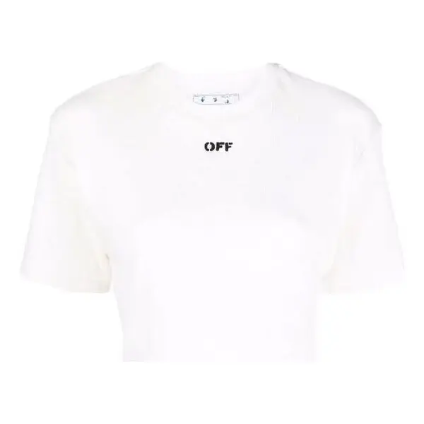 Off-White Off-stamp Cropped T-shirt - White