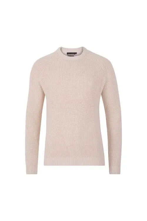 PAUL JAMES Cotton Fisherman Rib Knit Sweater - Ecru