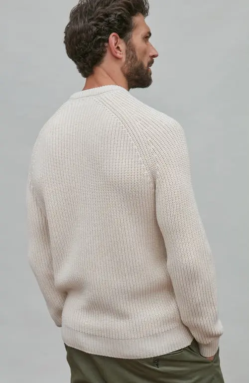 PAUL JAMES Cotton Fisherman Rib Knit Sweater - Ecru