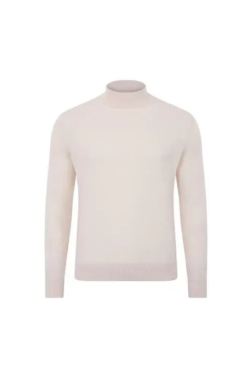PAUL JAMES Cotton Mock Turtle Neck Sweater - Ecru