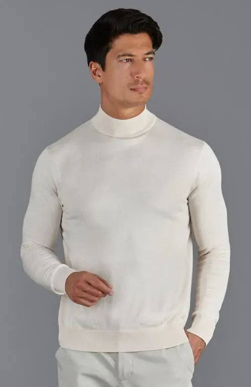 PAUL JAMES Cotton Mock Turtle Neck Sweater - Ecru