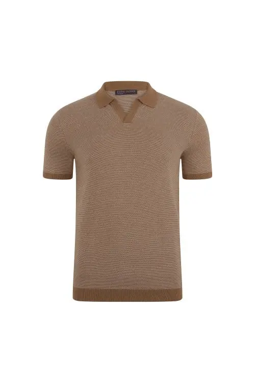 PAUL JAMES Cotton Fishermans Buttonless Polo Shirt