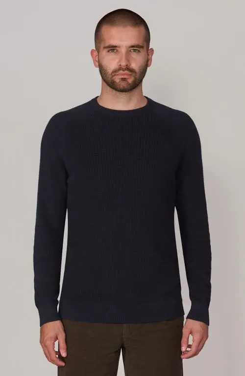 PAUL JAMES Cotton Lightweight Fisherman Rib Sweater - Navy