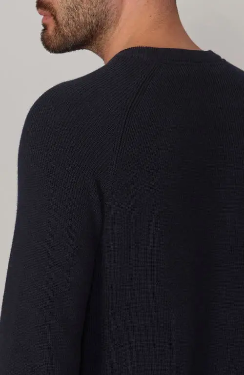 PAUL JAMES Cotton Lightweight Fisherman Rib Sweater - Navy