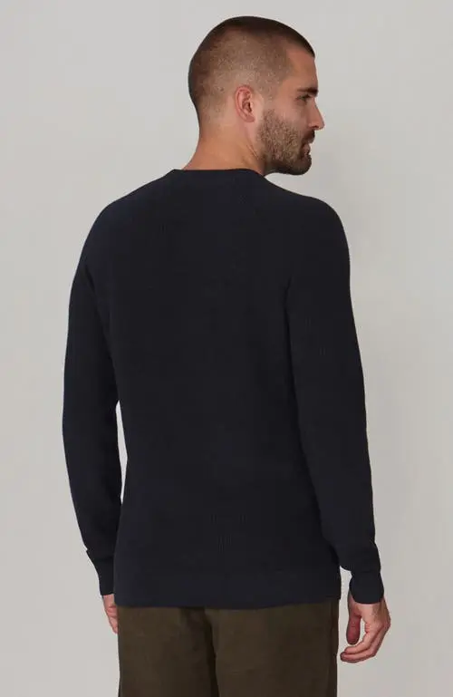 PAUL JAMES Cotton Lightweight Fisherman Rib Sweater - Navy
