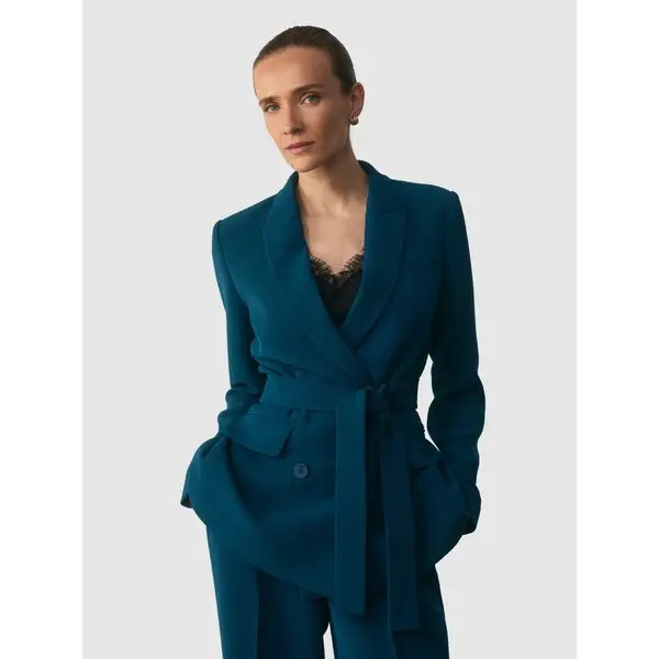 The Fold Almeida Longline Wrap Tailored Blazer