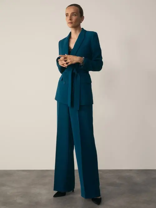 The Fold Almeida Longline Wrap Tailored Blazer