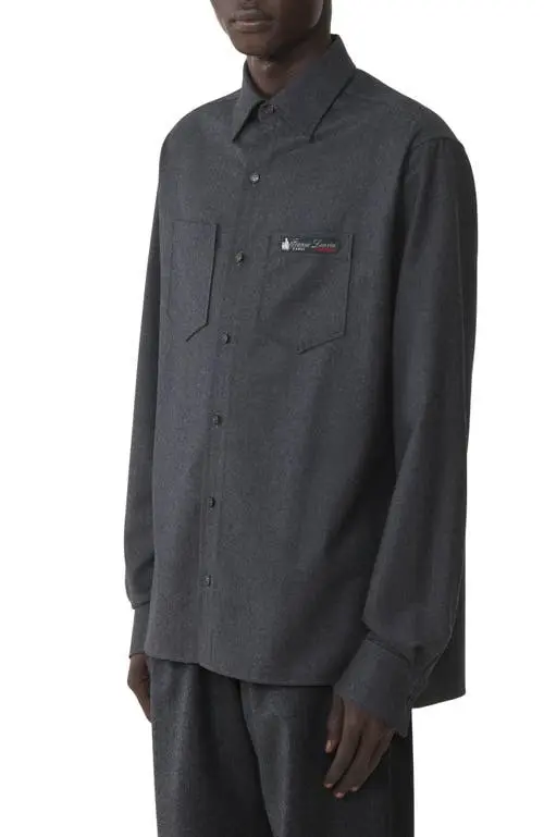 LANVIN Straight-cut Overshirt In Wool Flannel