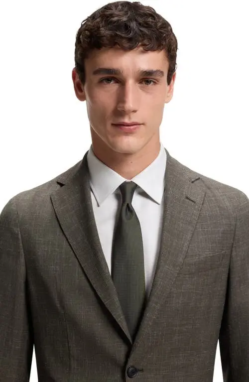 BOSS Textured Tie - Open Green