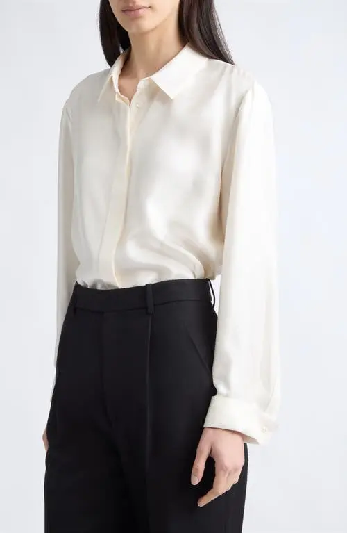 Partow Dahlia Silk Contrast Collar Shirt