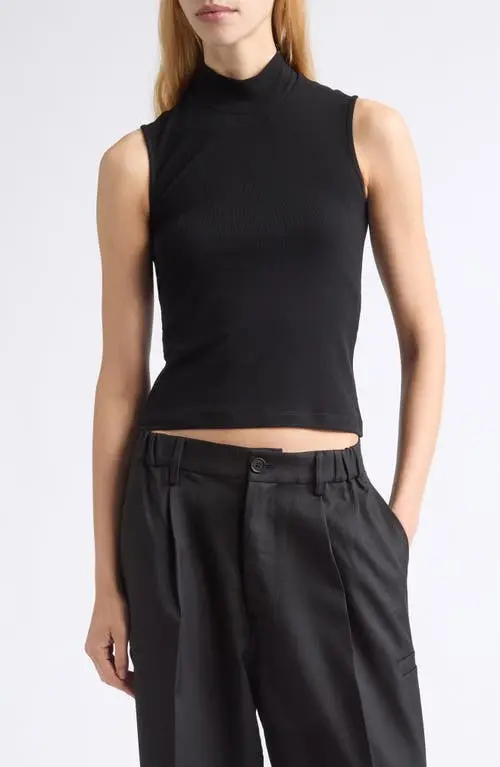 MELITTA BAUMEISTER Mock Neck Sleeveless Top - Black