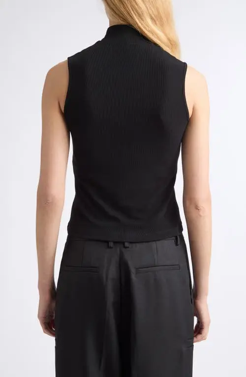 MELITTA BAUMEISTER Mock Neck Sleeveless Top - Black