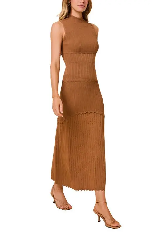 Solid & Striped Amara Mock Neck Pointelle Knit Top
