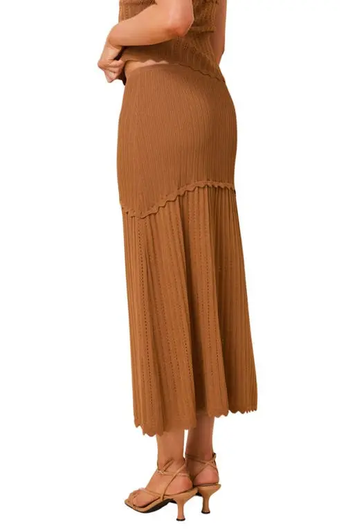Solid & Striped Amara Pointelle Rib Midi Skirt