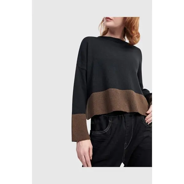 Alembika Vista Block Sweater - Black/brown