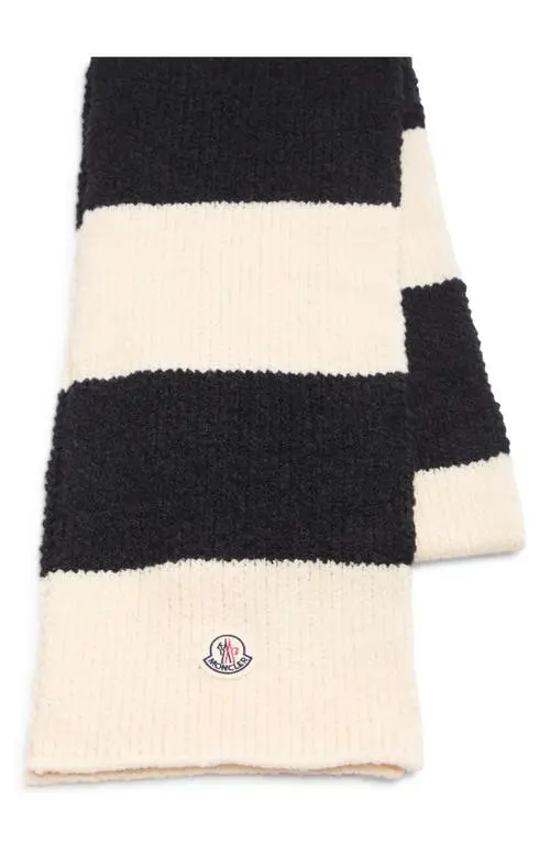 Moncler Stripe Virgin Wool Blend Scarf