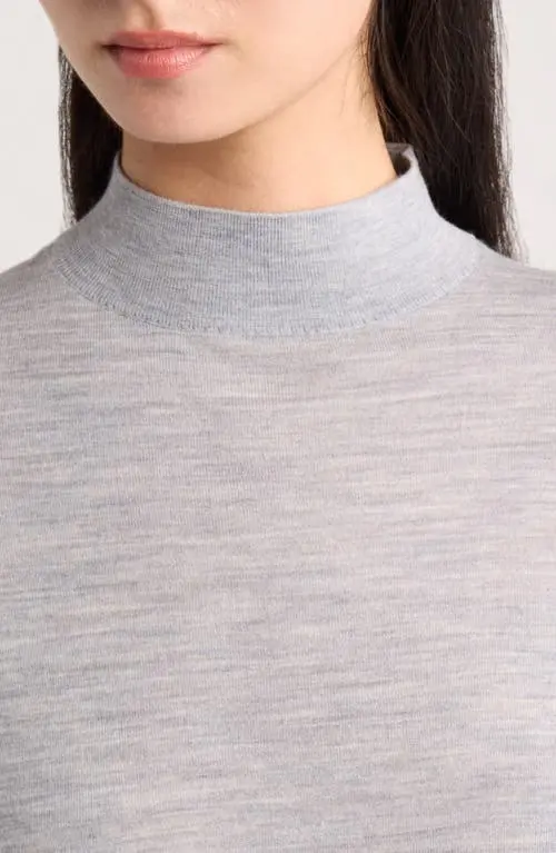 Rag & Bone Alba Mock Neck Wool Sweater - Heather Grey