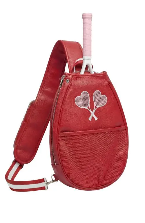 LOVE ALL TENNIS Tennis Sling Backpack - Red