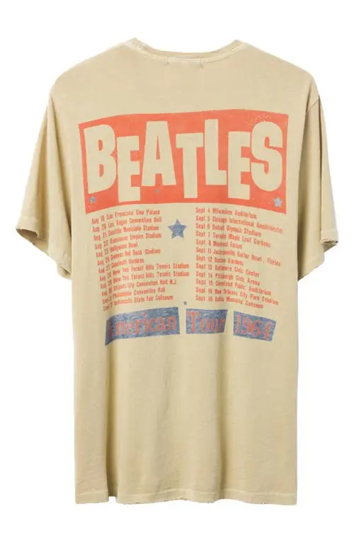 Junk Food Beatles American Tour Cotton Graphic T-shirt - Camel