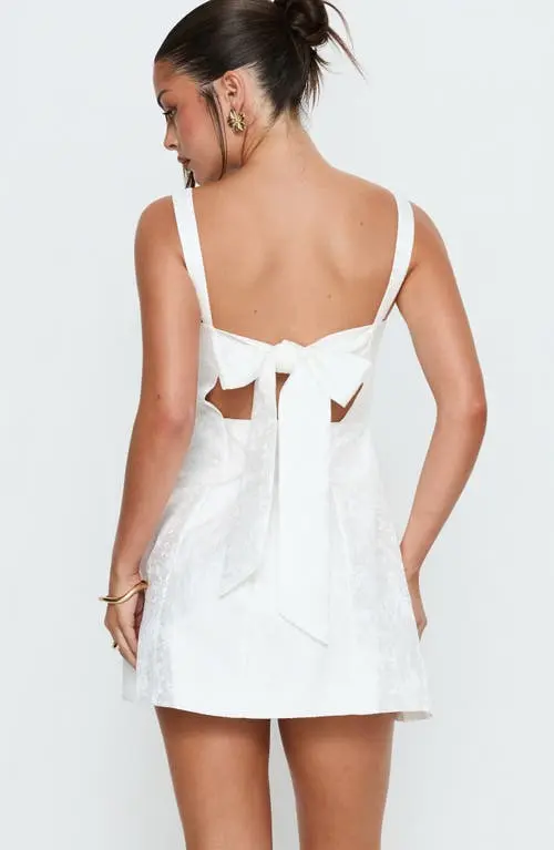 Princess Polly Asterie Floral Jacquard Bow Back Minidress