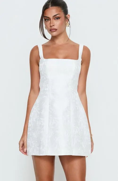 Princess Polly Asterie Floral Jacquard Bow Back Minidress