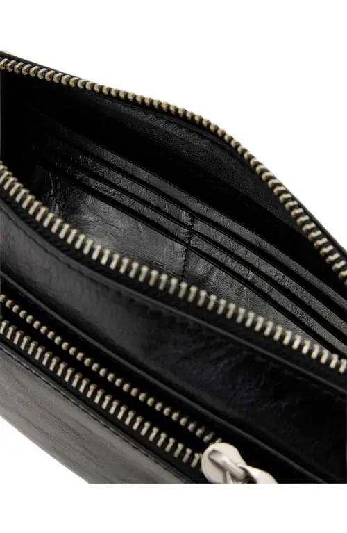 ALLSAINTS Marlo Leather Wallet Crossbody Bag - Black