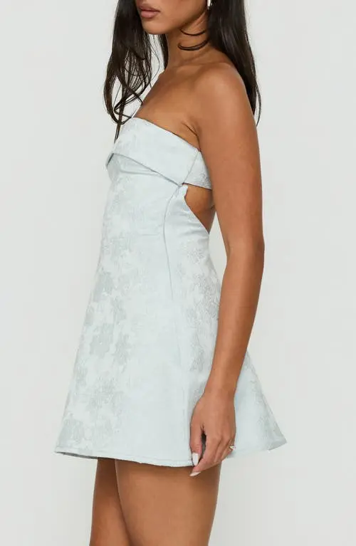 Princess Polly Dakhoda Strapless Floral Minidress - Light Blue
