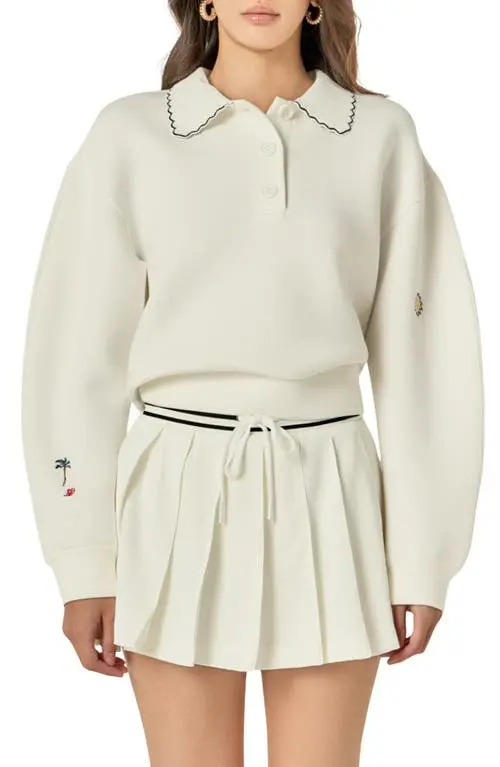 English Factory Point Collar Scuba Sweatshirt
