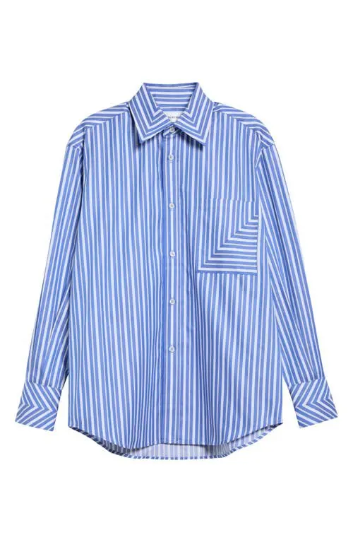 Victoria Beckham Pocket Detail Striped Cotton Shirt