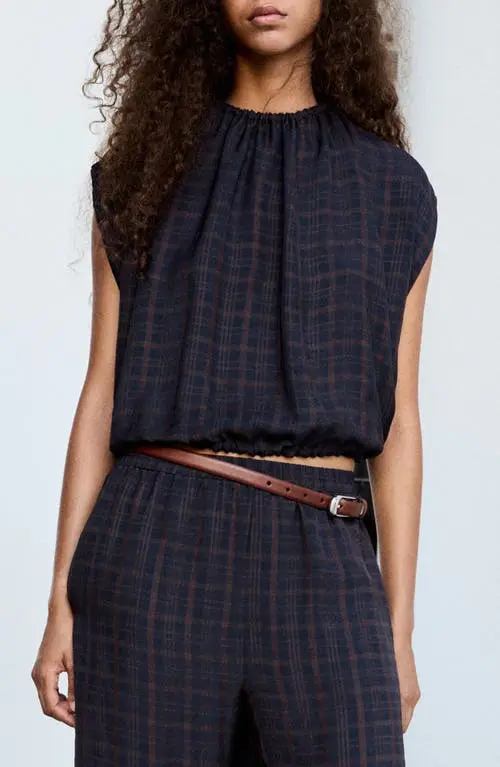Mango Dara Plaid Sleeveless Top