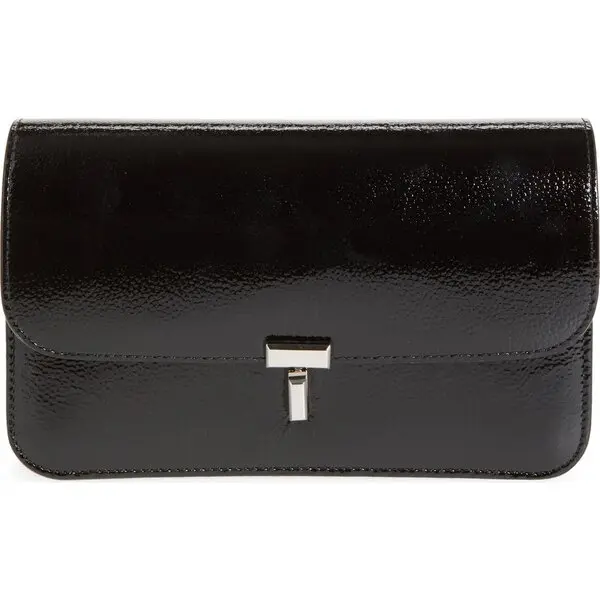 TOTEME T-lock Grained Patent Leather Crossbody Bag