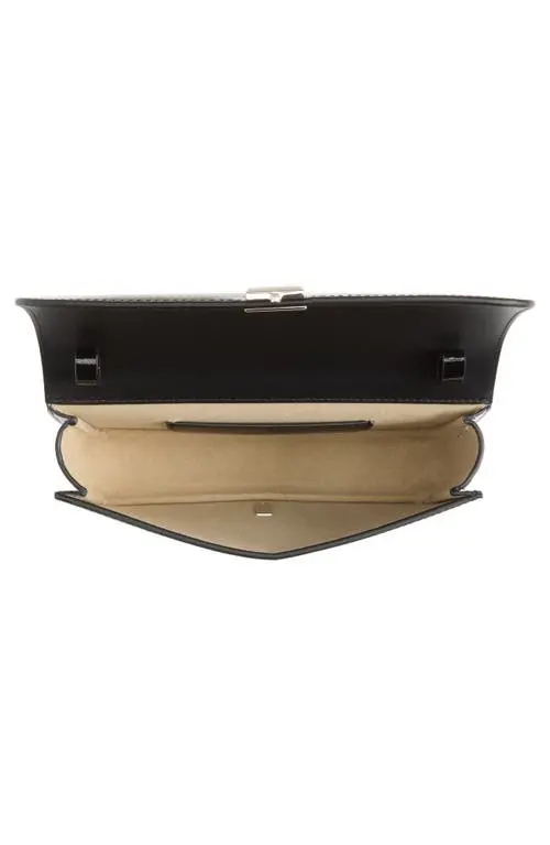 TOTEME T-lock Grained Patent Leather Crossbody Bag