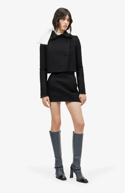 Alexander McQueen Wool Blend Cropped Jacket