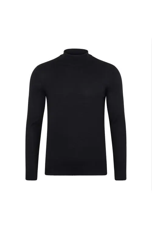 PAUL JAMES Merino Wool Mock Turtleneck Sweater