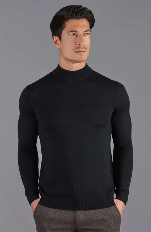 PAUL JAMES Merino Wool Mock Turtleneck Sweater