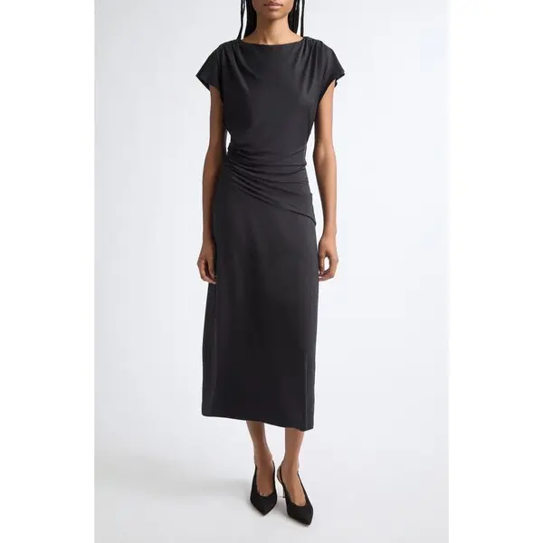 Veronica Beard Lila Ruched Midi Dress