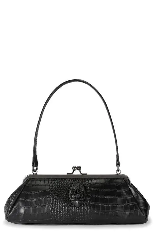 Kurt Geiger Kensington Croc Embossed Leather Frame Bag