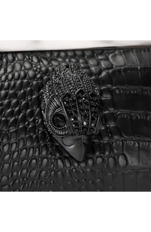 Kurt Geiger Kensington Croc Embossed Leather Frame Bag