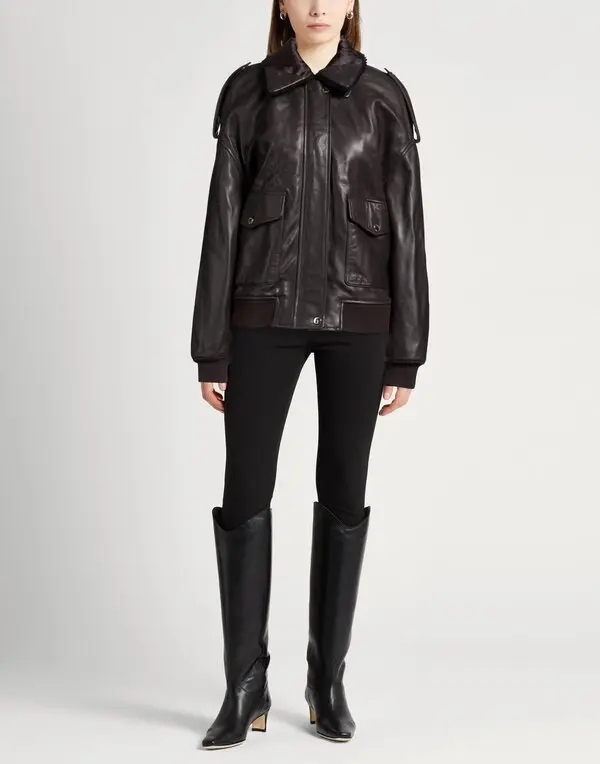 Maje Jacket Dark Size Lambskin
