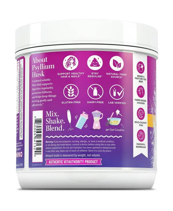 VITAUTHORITY Multi Collagen Protein Powder Plus Fiber