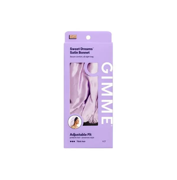 GIMME BEAUTY Sweet Dreams Satin Bonnet Ultra Soft Sleep Bonnet Smooth And Frizz Free Hair Thick Hair - No Color