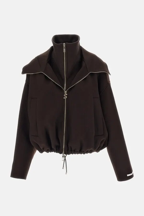 Sportmax Bomber In Lana Con Davantino - Brown