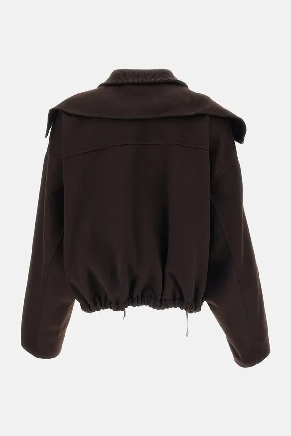 Sportmax Bomber In Lana Con Davantino - Brown