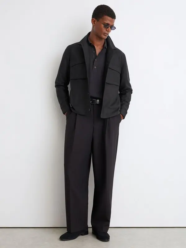 REISS Tracer Cotton-blend Twill Twin-pocket Overshirt