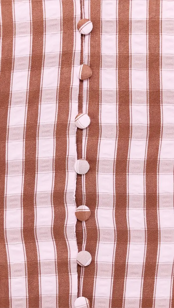 English Factory Gingham Check Midi Dress