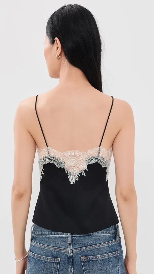 Alice + Olivia Julietta Cutaway Lace Slip Top